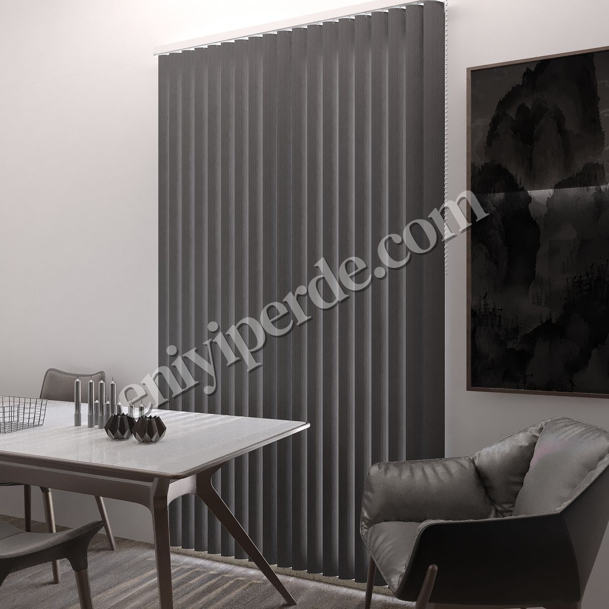 Koyu Gri Oluklu PVC Dikey Perde - 10821 Fiyatları, Özellikleri ve ...