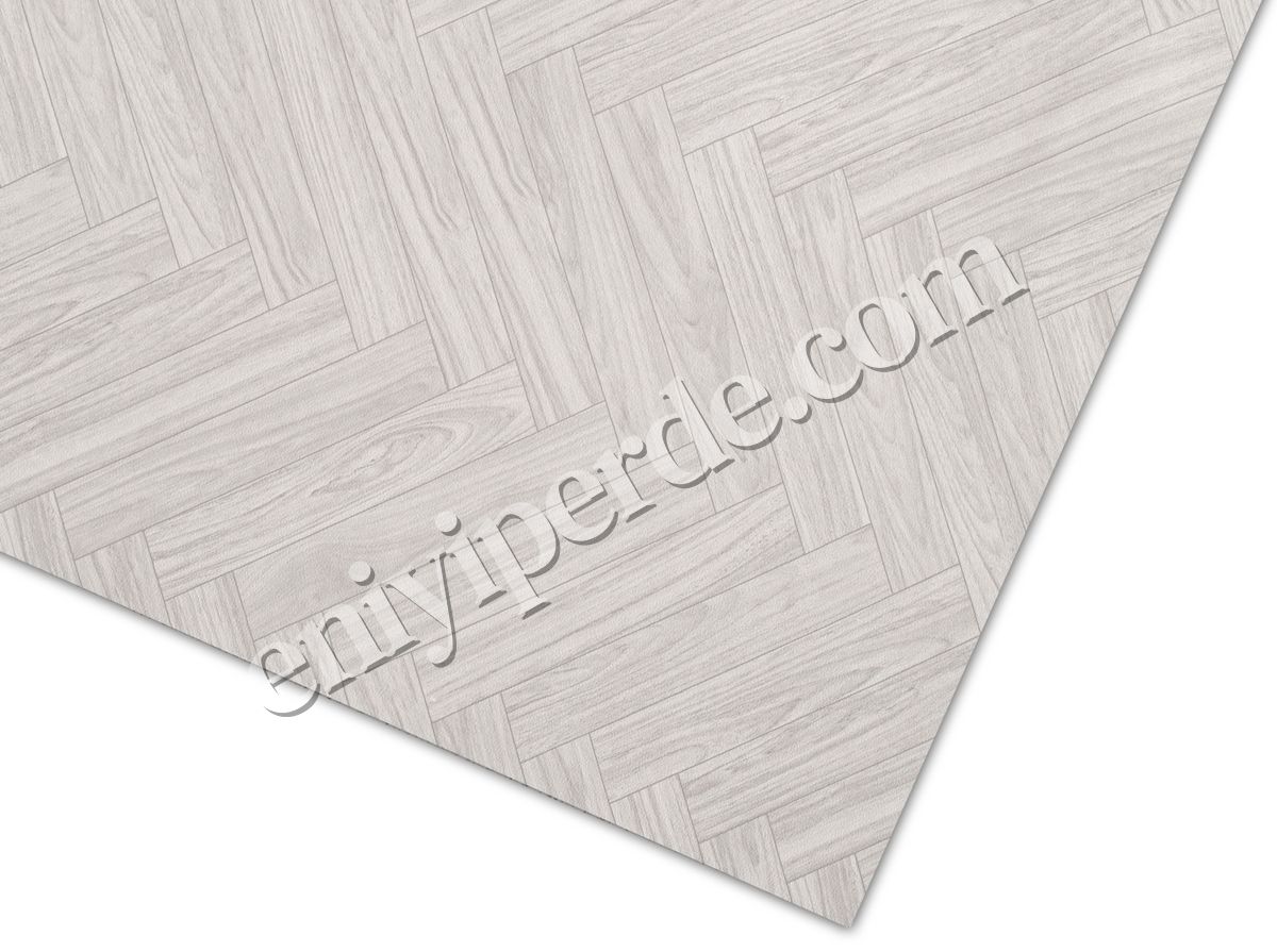 1 Metre En - PARKE DESEN AÇIK GRİ - PVC Zemin Kaplama - Keçeli Kalın ...