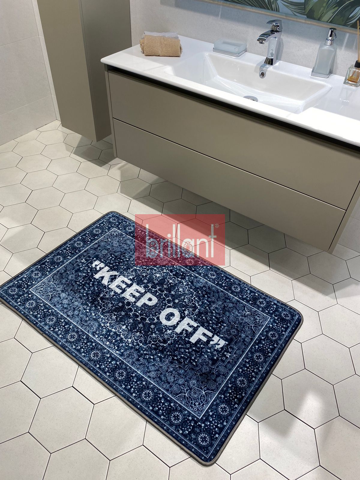 Keep Off Tekli Lateks Taban Banyo Paspas Takımı Lacivert (80x120 ...